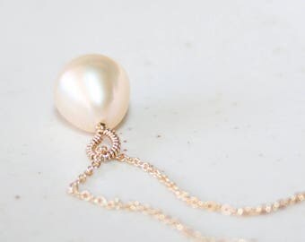 Champagne pearl necklace | Etsy