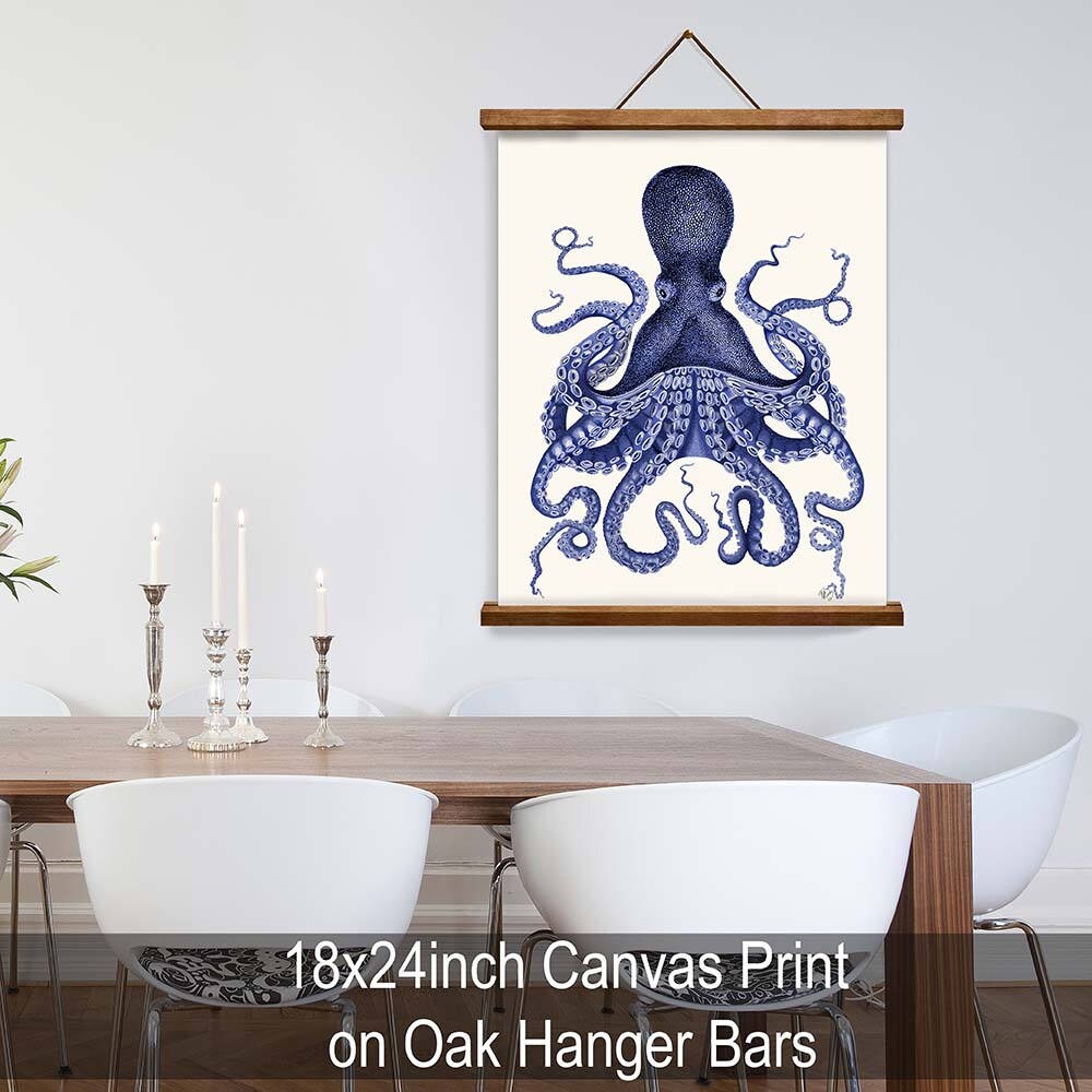 Octopus Print Blue Octopus Print 3 Nautical Home Decor