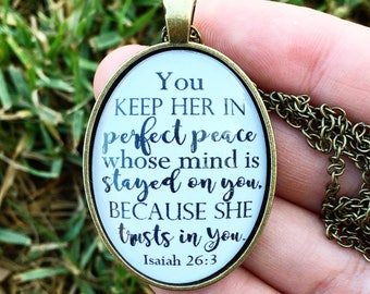 Bible Verse Pendant Necklace He gives beauty for ashes