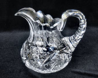 Cut crystal pitcher | Etsy