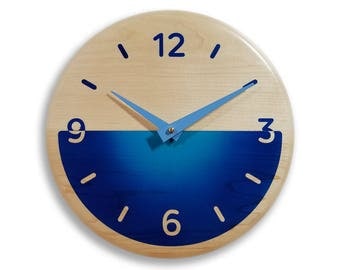 Blue wall clock | Etsy