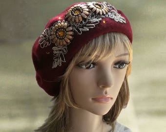 Embellished beret | Etsy