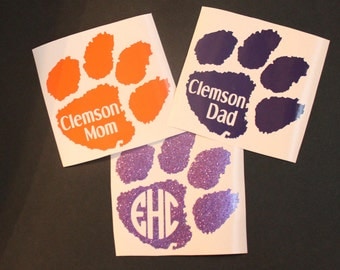 Clemson decal | Etsy