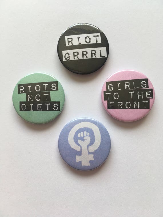 Riot Grrrl Feminist 4 Badge Set
