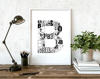 Letter b poster | Etsy