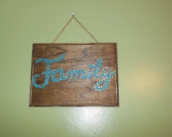 Custom Made to Order Family String Art with hangers for