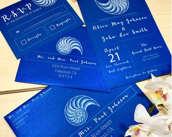 Shell invitations | Etsy