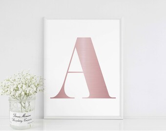 Rose gold letter | Etsy