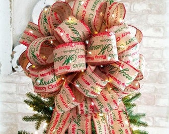 Burlap tree topper | Etsy