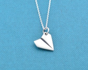Paper airplane necklace | Etsy