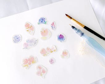 Flower stickers | Etsy