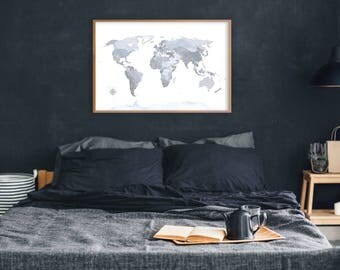 World map print | Etsy