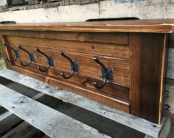 Rustic wood shelf | Etsy