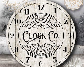 Clock wall decal | Etsy
