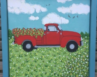 Old truck paintings | Etsy