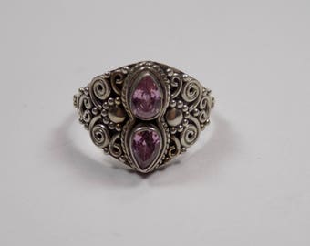 Pink stone ring | Etsy