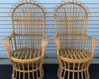 Wicker fan chair | Etsy