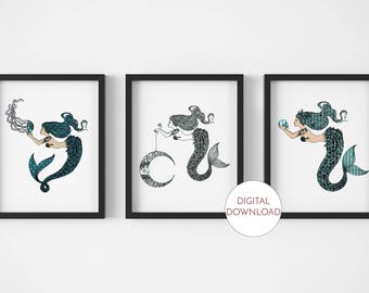 Mermaid prints | Etsy