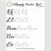 Calligraphy Practice Sheets Full Alphabet Lettering