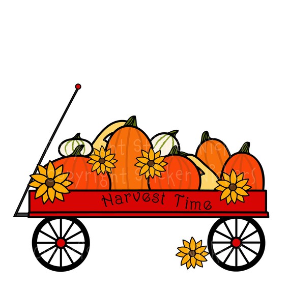 Fall Wagon Clip Art Digital Clip Art Digital Thanksgiving