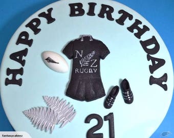 Rugby cake topper | Etsy