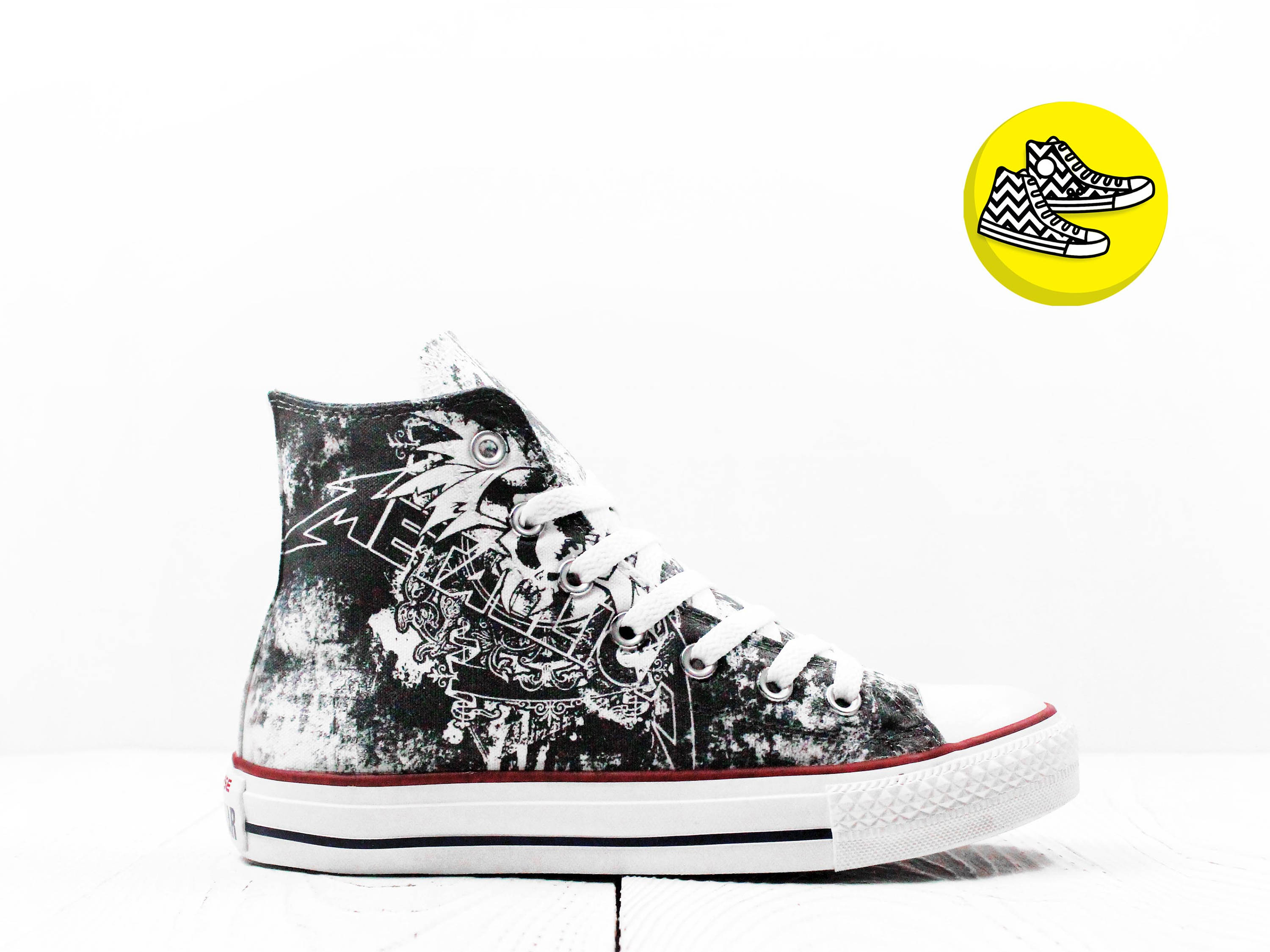 Metallica rock custom converse sneakers painted all star chuck