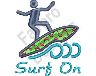 summer surf surfboards applique machine embroidery design