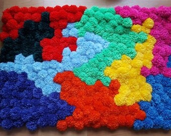 Pom pom rug | Etsy