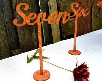 Wood table numbers | Etsy