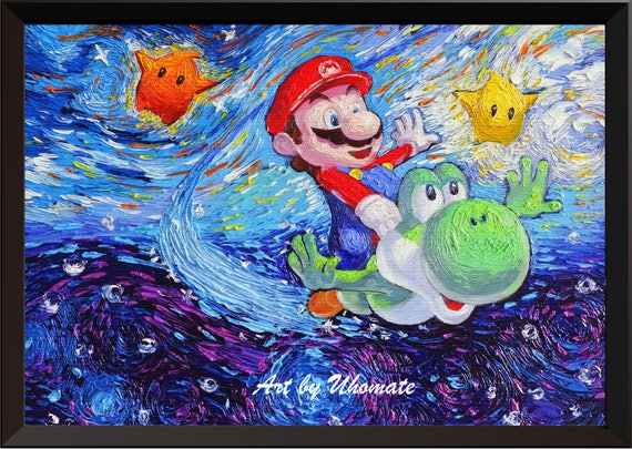 Vincent Van Gogh Starry Night Posters Super Mario Bros Under