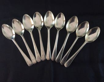 Vintage Set of 6 Silver Plated Spoons Berndorf Wellner Alpacca