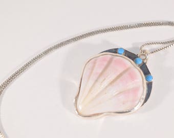 Small Glow In The Dark Mermaid Necklace Ariel Sea Shell