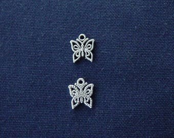 4 of 925 Sterling Silver Small Butterfly Charms 6.5x8 mm.