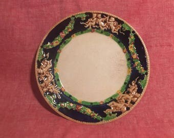 1950s Vintage Hand Painted Japanese Red Flower Plate