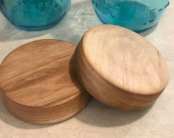 Wood mason jar lids | Etsy