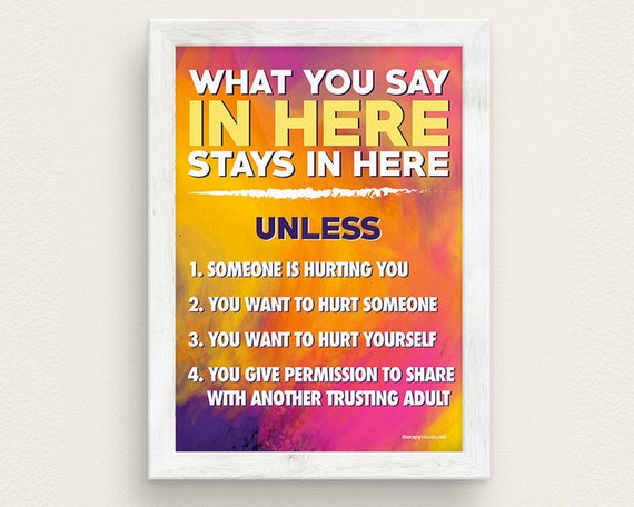 What You Say In Here Stays In Here Therapy Poster