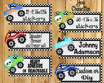 Monster truck tags | Etsy