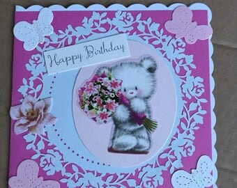 Teddy bear card | Etsy