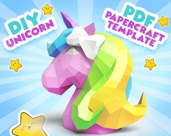 Unicorn papercraft | Etsy