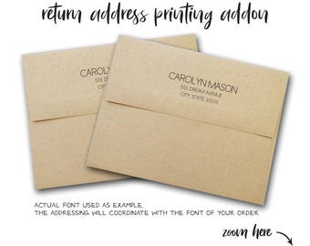 Custom Envelopes Return Address Printing ADD-ON