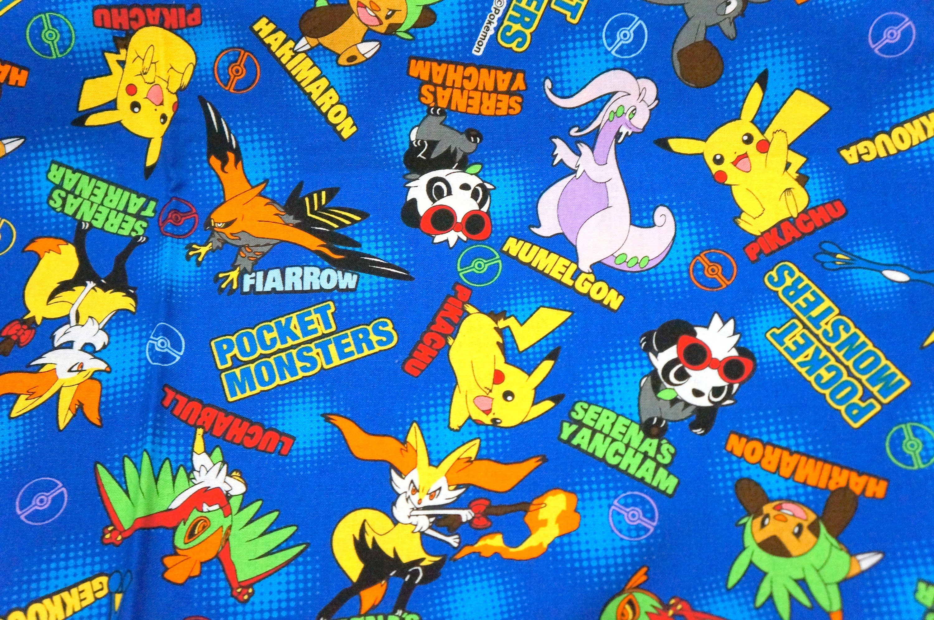 Pokemon licensed fabric 50 cm by 106 cm or 19.6 by 42 inches Printed in ...