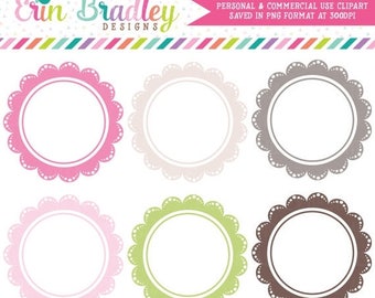 Square scalloped frames clipart square frames for collages