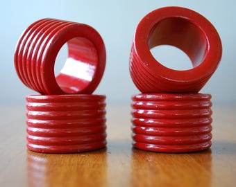 Red napkin rings | Etsy