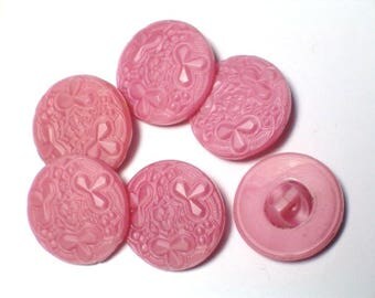 Pink glass button | Etsy
