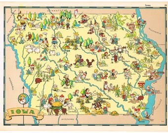 Cartoon city map | Etsy