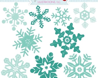 75% OFF SALE Snowflake Clipart Commercial Use Snowflakes