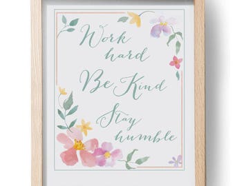 Work hard be kind | Etsy