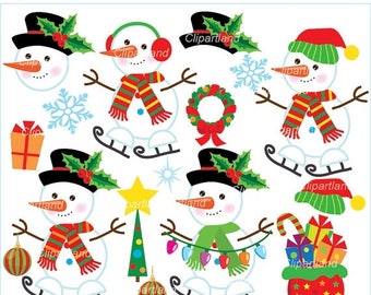 Snowman clip art | Etsy