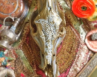 Painted animal skull | Etsy