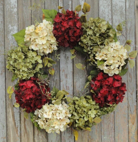 Christmas Hydrangea Wreath Holiday Hydrangea Wreath